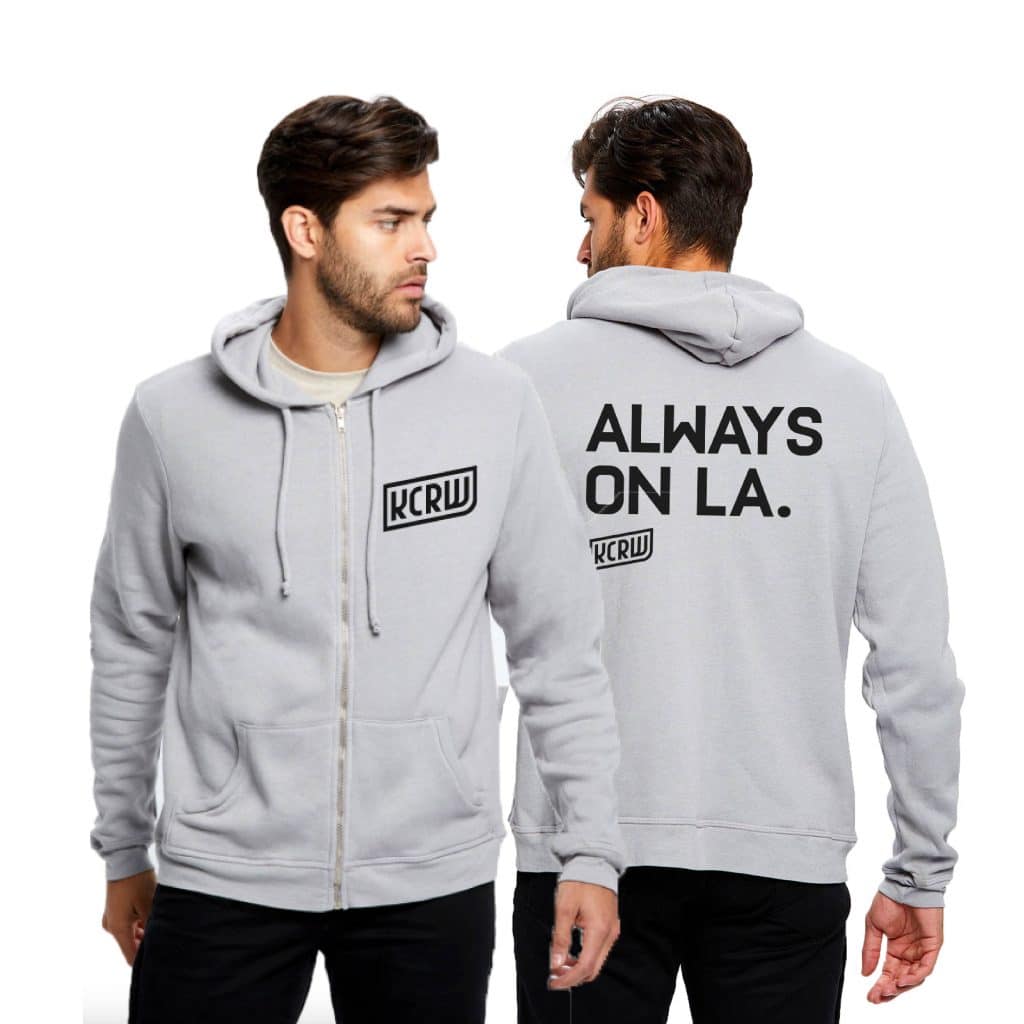 Black KCRW Radio Tower Zipped Hoodie - KCRW Store